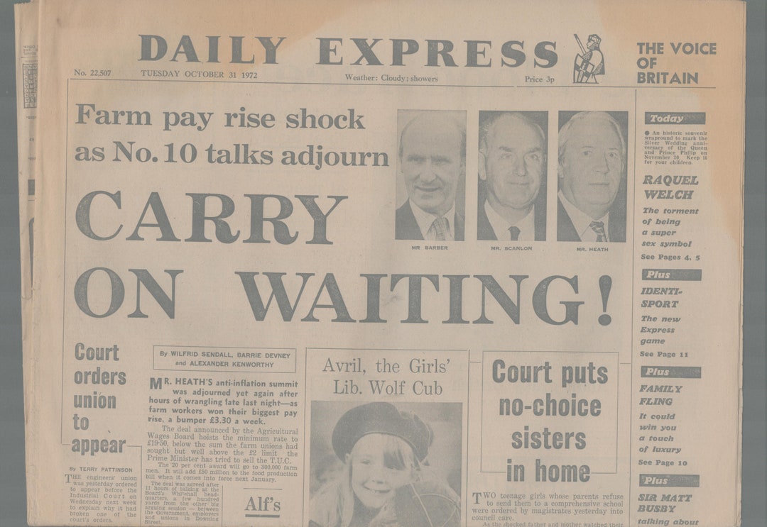 Daily Express Oct 31 1972 Original Vintage Rare Newspaper - Etsy UK
