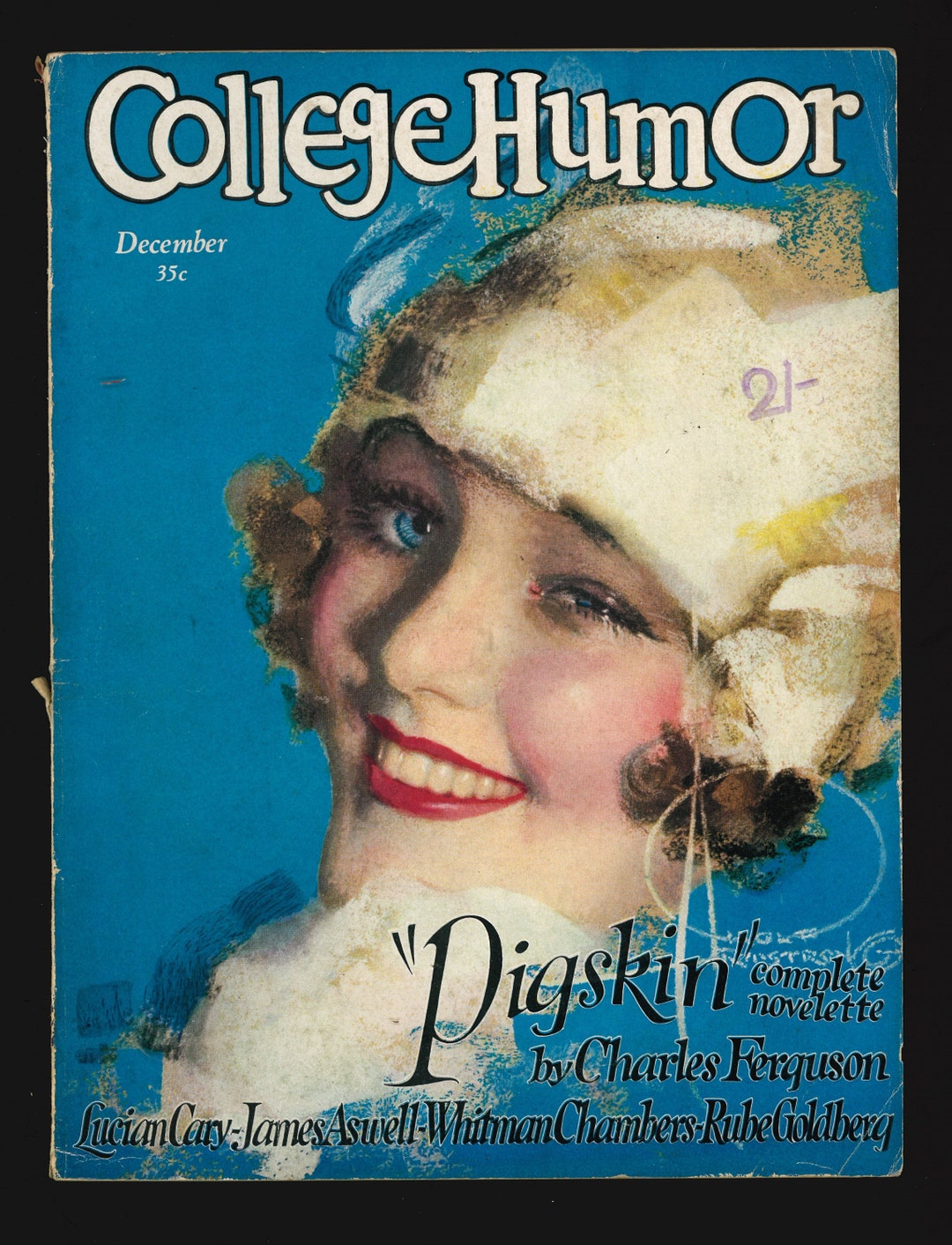 College Humor Dec 1929 Vintage Magazine Charles Ferquson, Lucian Cary ...