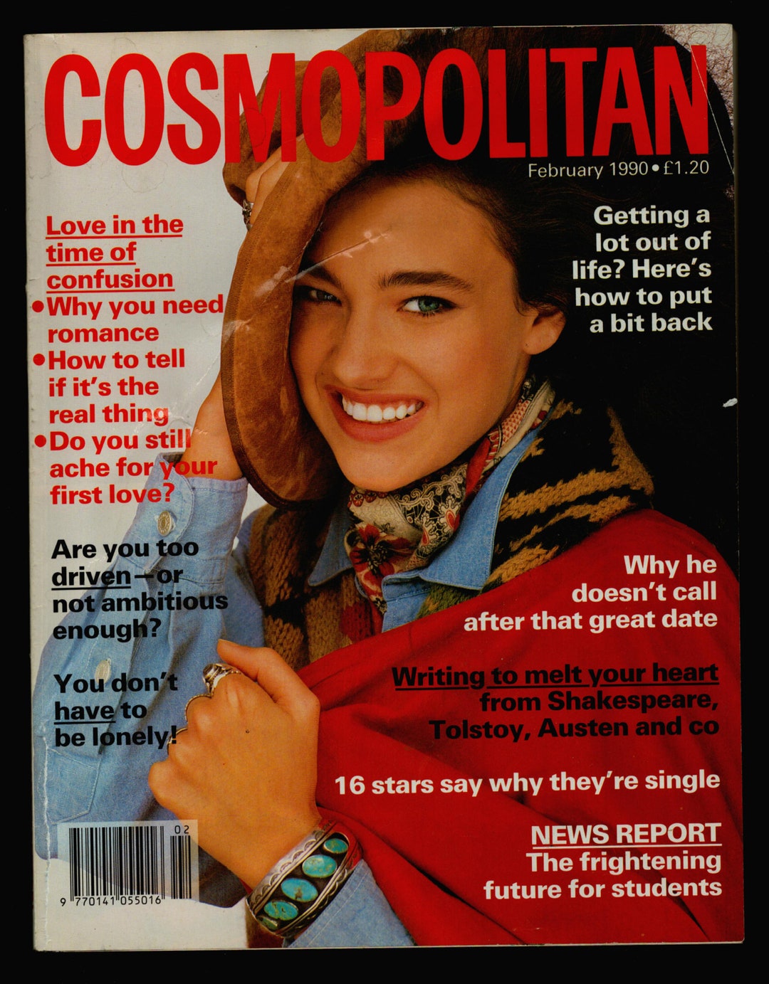 Cosmopolitan UK Feb 1990 Original Vintage Fashion Magazine Cover ...