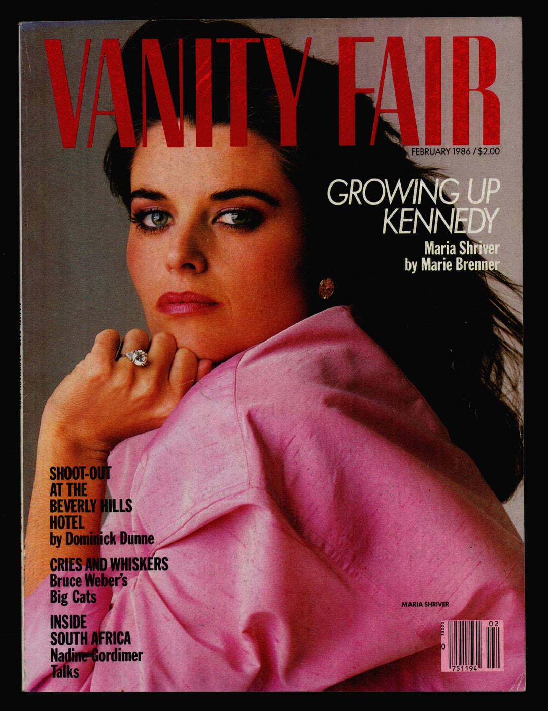 Vanity Fair US Feb 1986 Vintage Magazine Maria Shiver Cover, Arnold ...