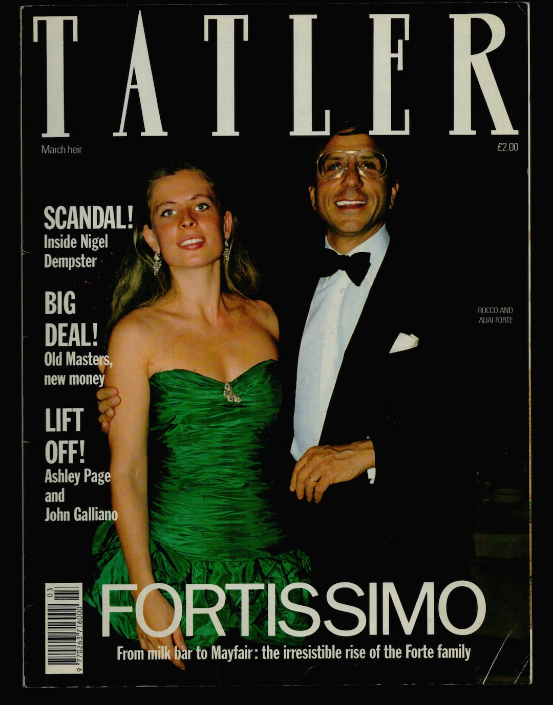 Tatler March 1990 Original Vintage Fashion Magazine Cover : Rocco ...