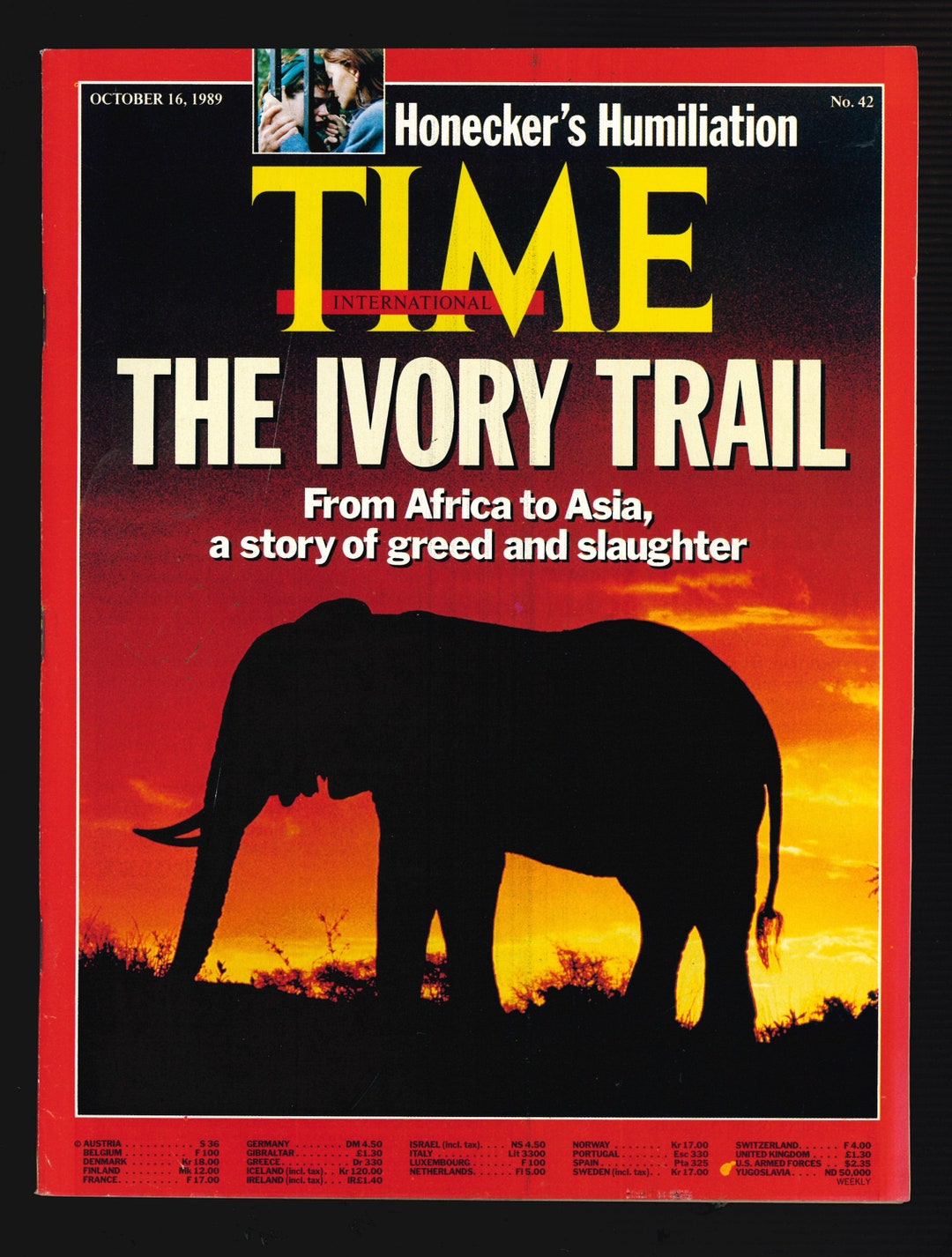 TIME EUROPE OCT 16 1989 Vintage Magazine the Ivory Trail - Etsy
