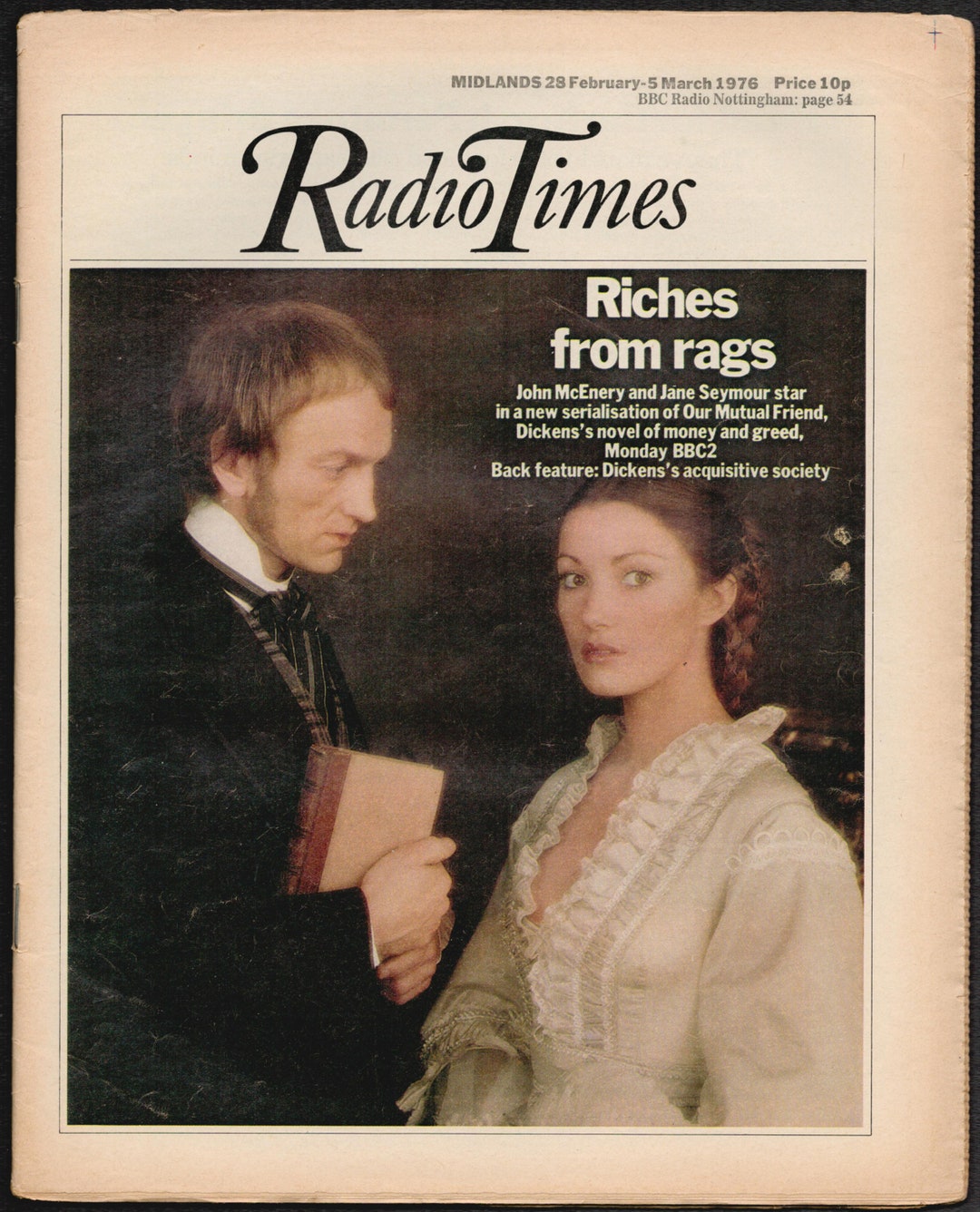 Radio Times 28. Februar bis 5. März 1976 Reich aus Stoff John McEnery ...