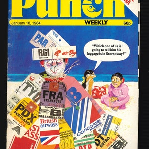 Punch Jan 1984 Bundle of 4 Copies Vintage Original Satire Magazine 40th ...