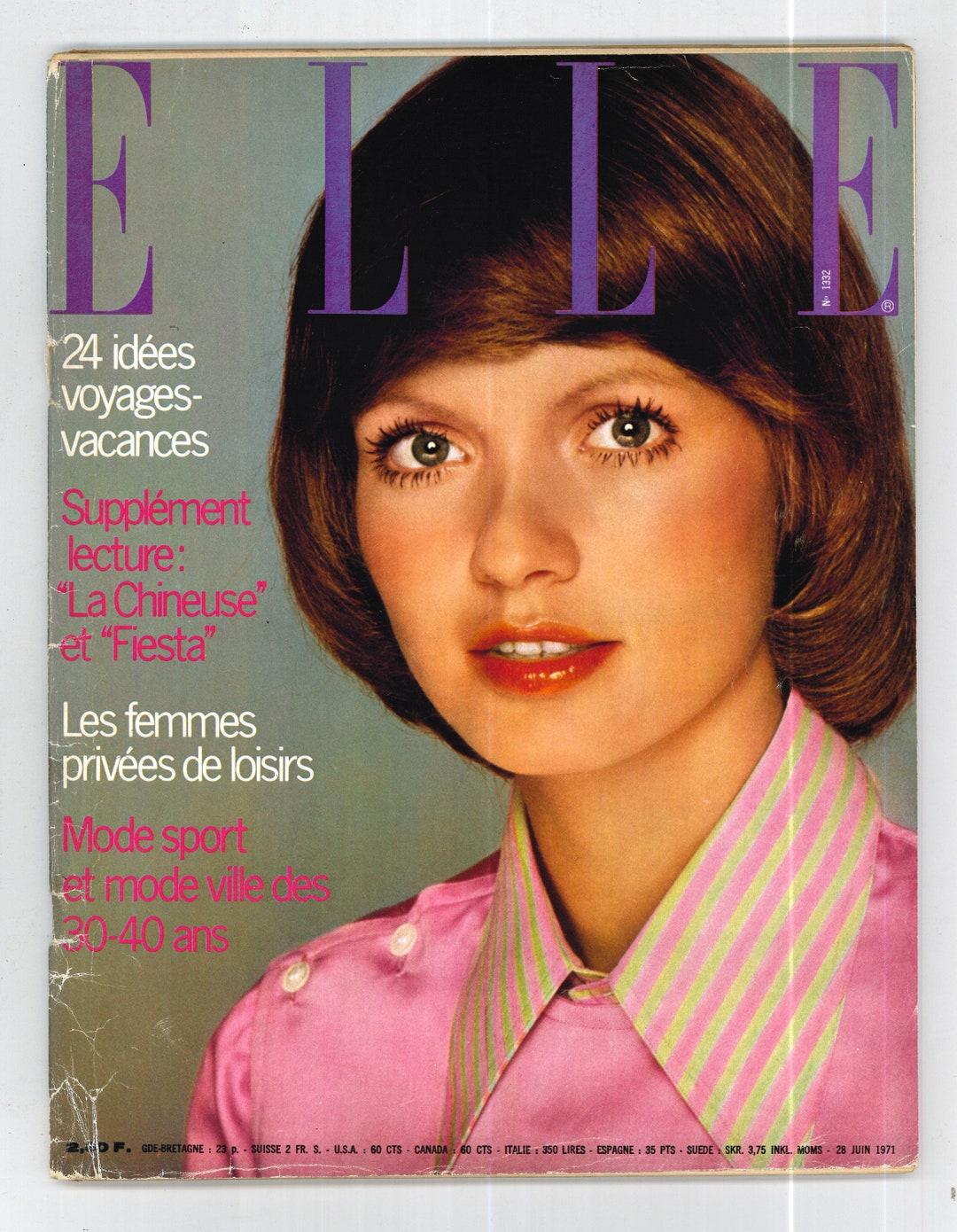 Elle June 28 1971 French Edition Vintage Magazine - Etsy