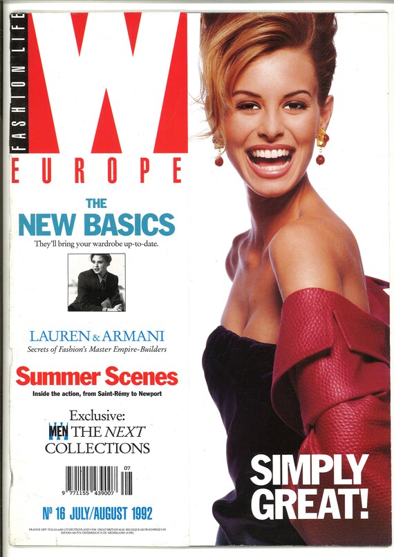 W Europe No 16 July Aug 1992 Vintage Original Fashion Magazine | Etsy