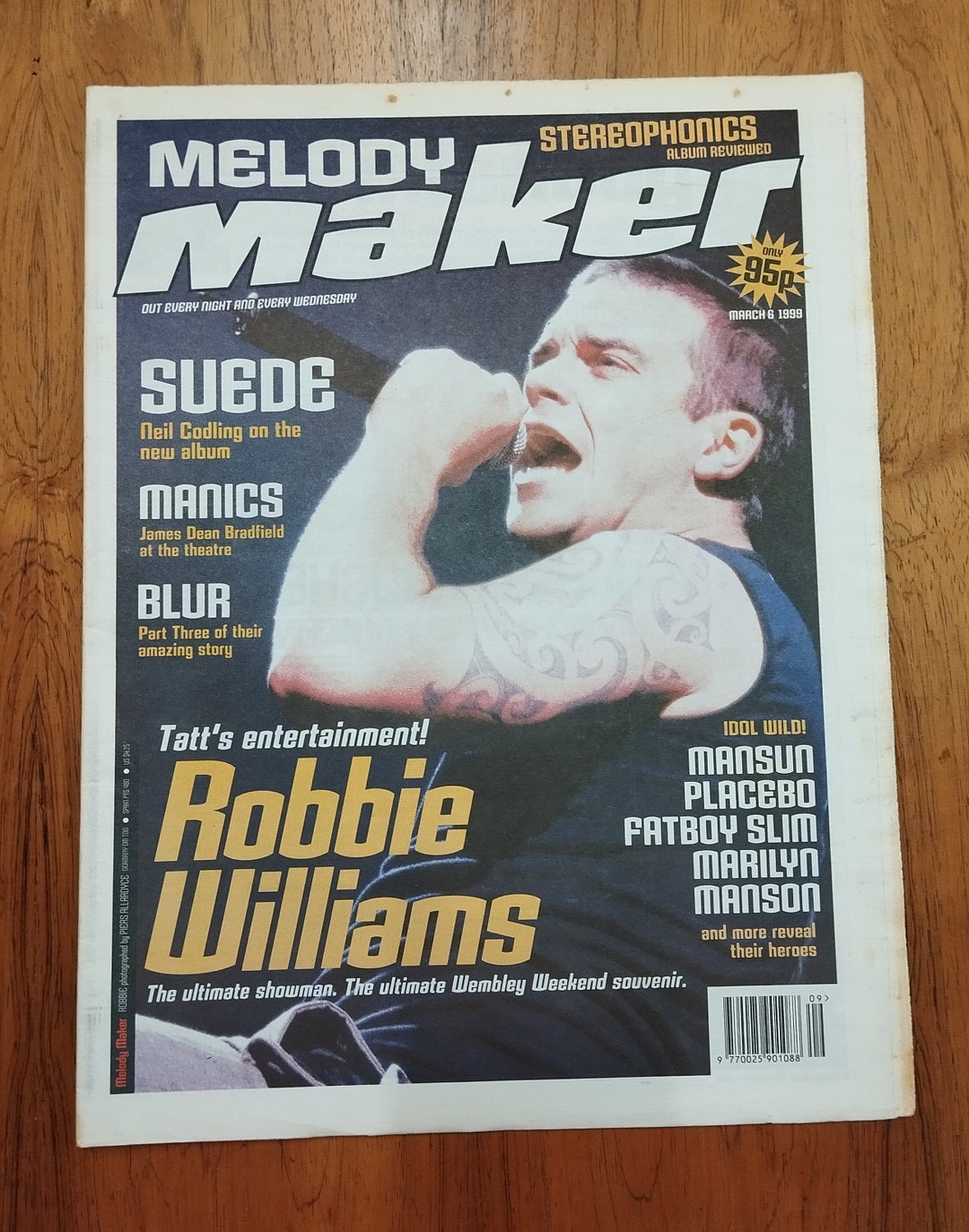 Melody Maker March 6 1999 British Pop Newspaper Robbie Williams - Etsy