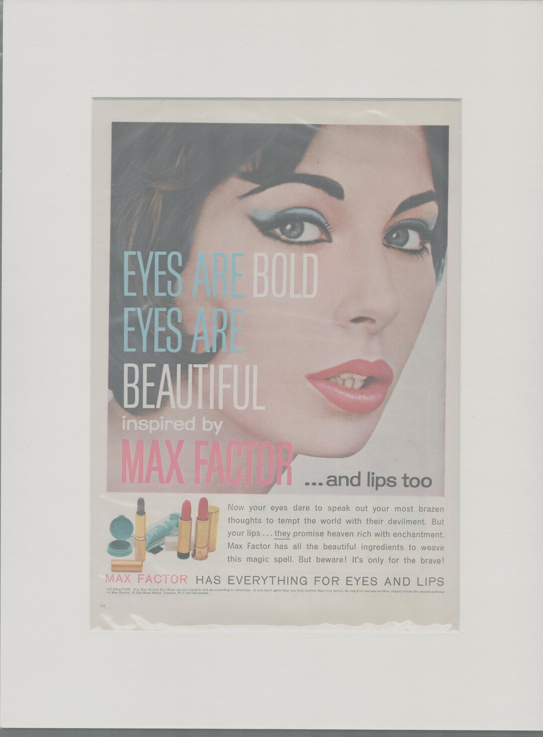 Max Factor Eyes and Lips Original Tear Sheet Ideal for Framing - Etsy