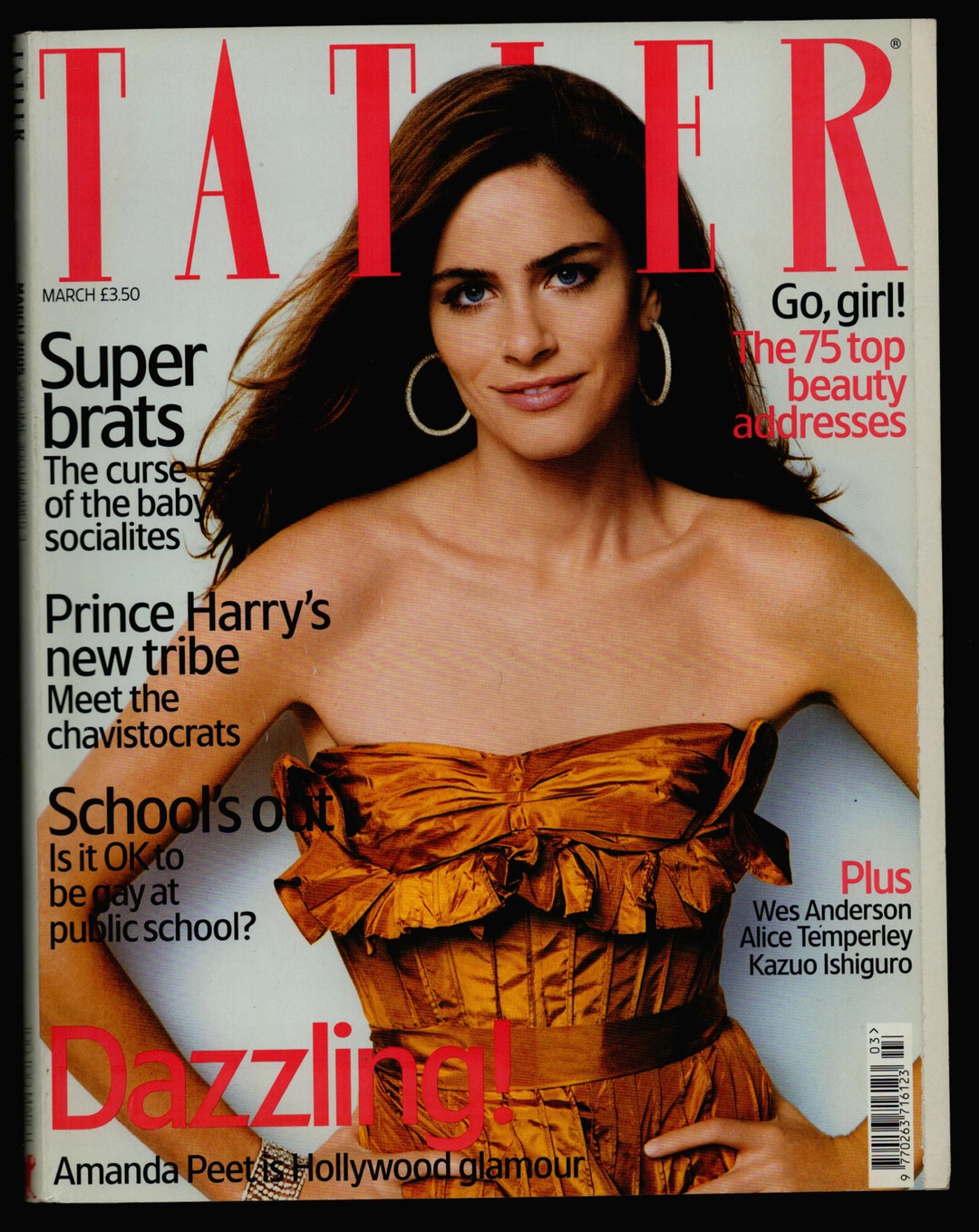 Tatler March 2005 Fashion Magazine Cover: Amanda Peet , Prince Harry - Etsy