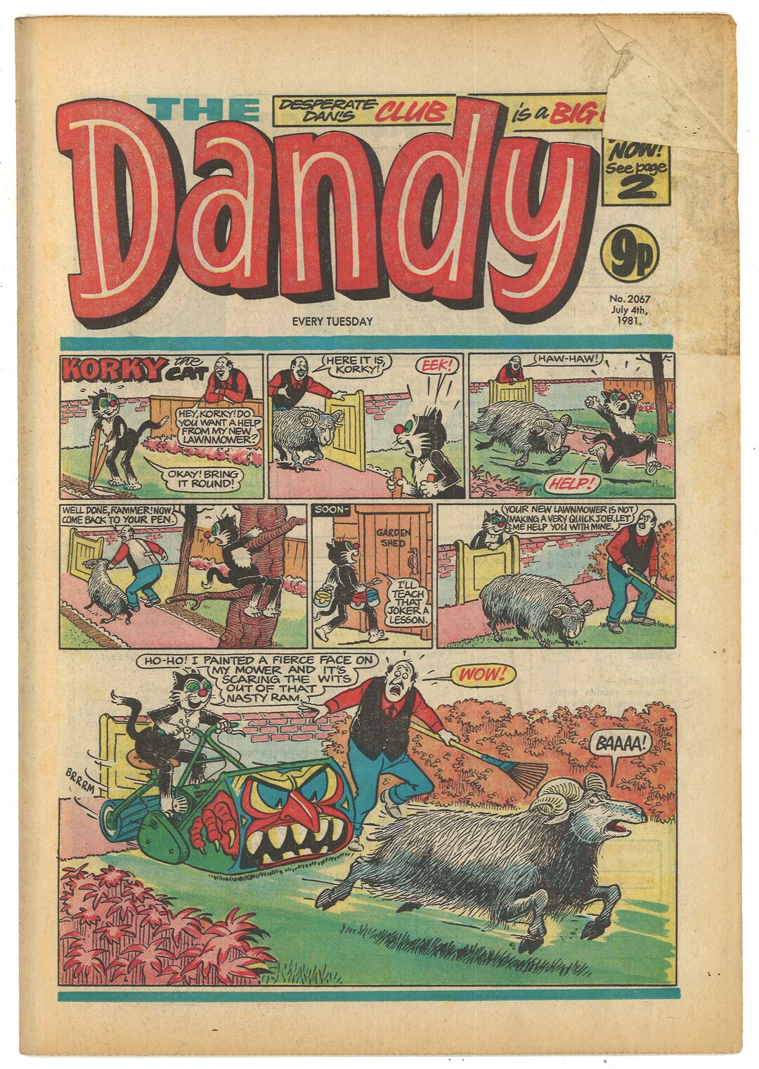 Dandy no 2067 4 de julio 1981 Reino Unido Original British Vintage ...