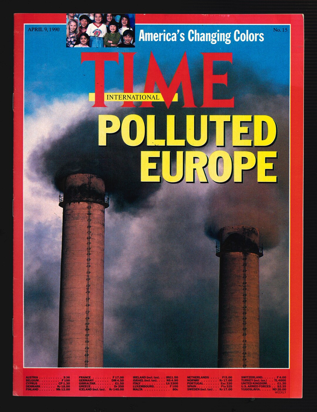 TIME APR 9 1990 Vintage Magazine Polluted Europe - Etsy