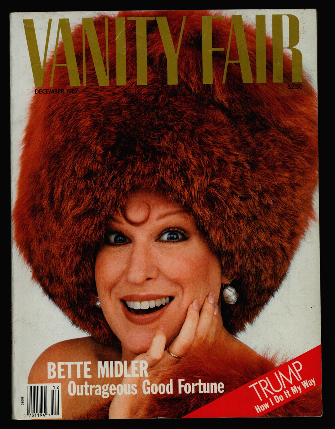 Vanity Fair US Dec 1987 Vintage Fashion Magazine Bette Midler Cover ...