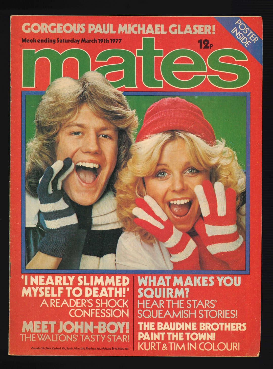 Mates March 19 1977 Original Vintage Teen Magazine Paul Michael Glaser ...