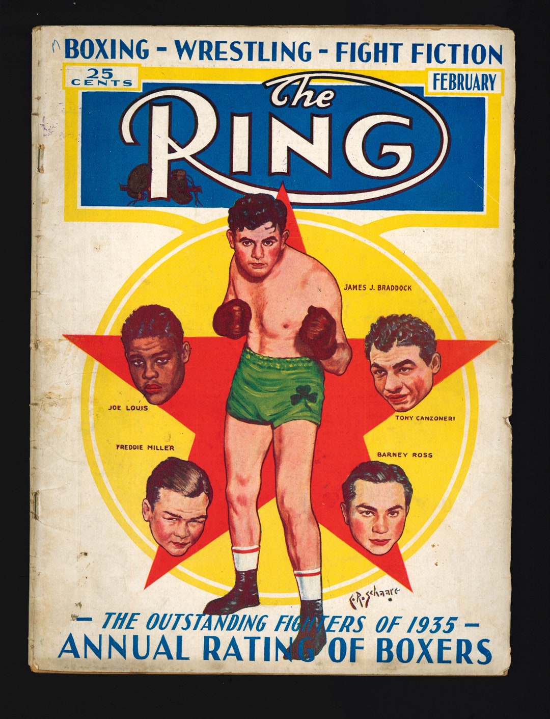 The Ring 1936 Boxing Wrestling Fighting Original Vintage Rare Magazine ...