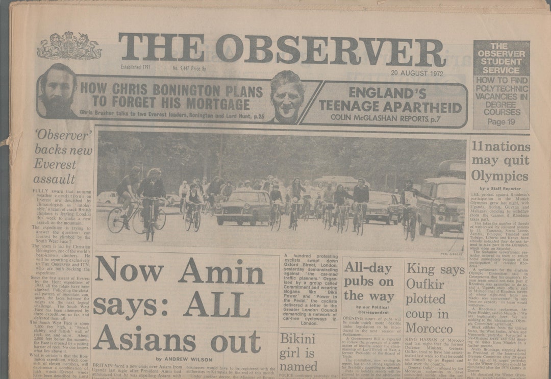 Observer Aug 20 1972 Original Vintage Rare Newspaper - Etsy