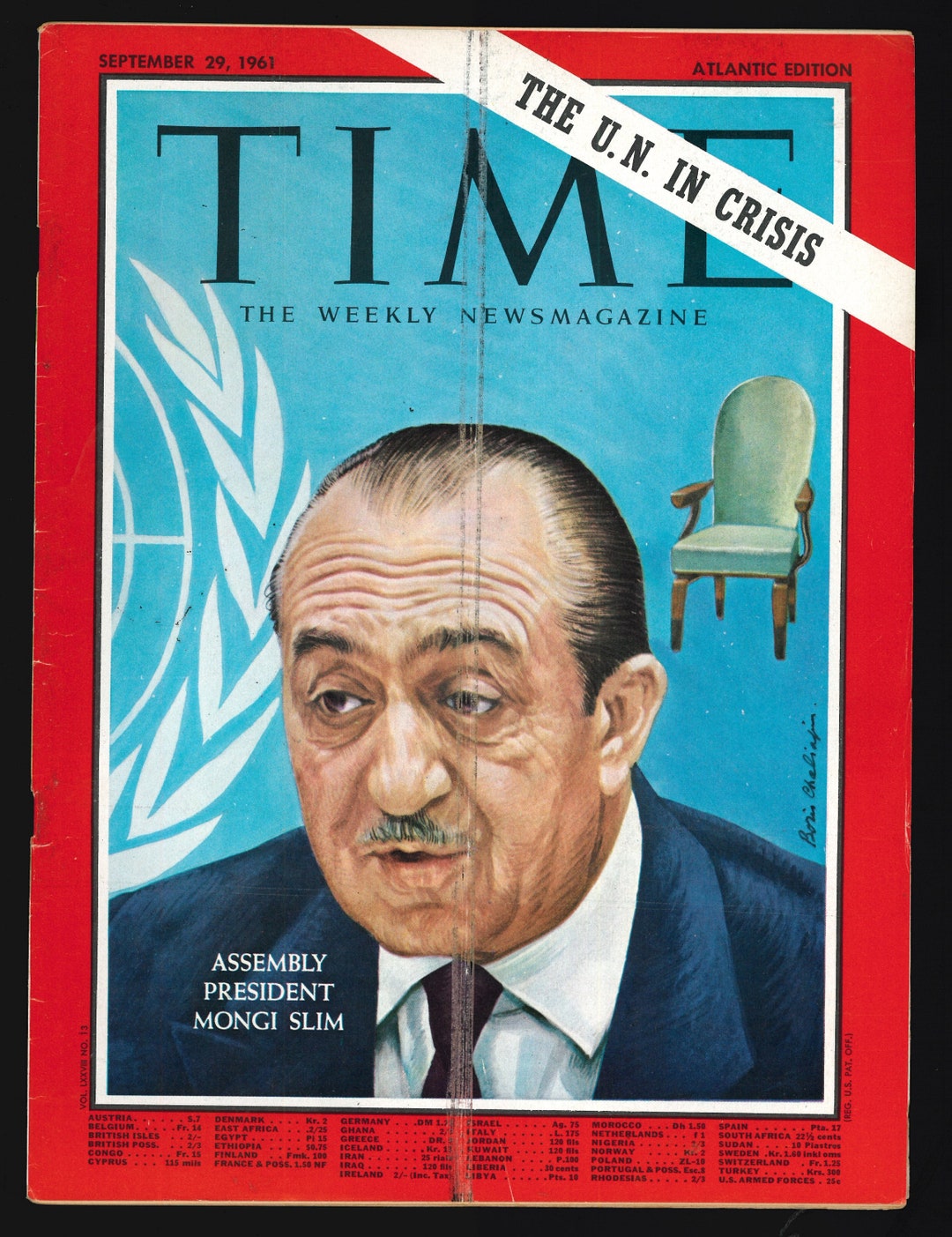 TIME ATLANTIC SEPT 29 1961 - Assembly President Mongi Slim - Etsy