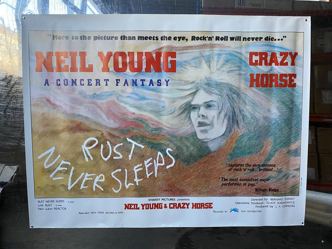 Neil Young Rust Never Sleeps, 1979 British Quad Movie Poster - Etsy