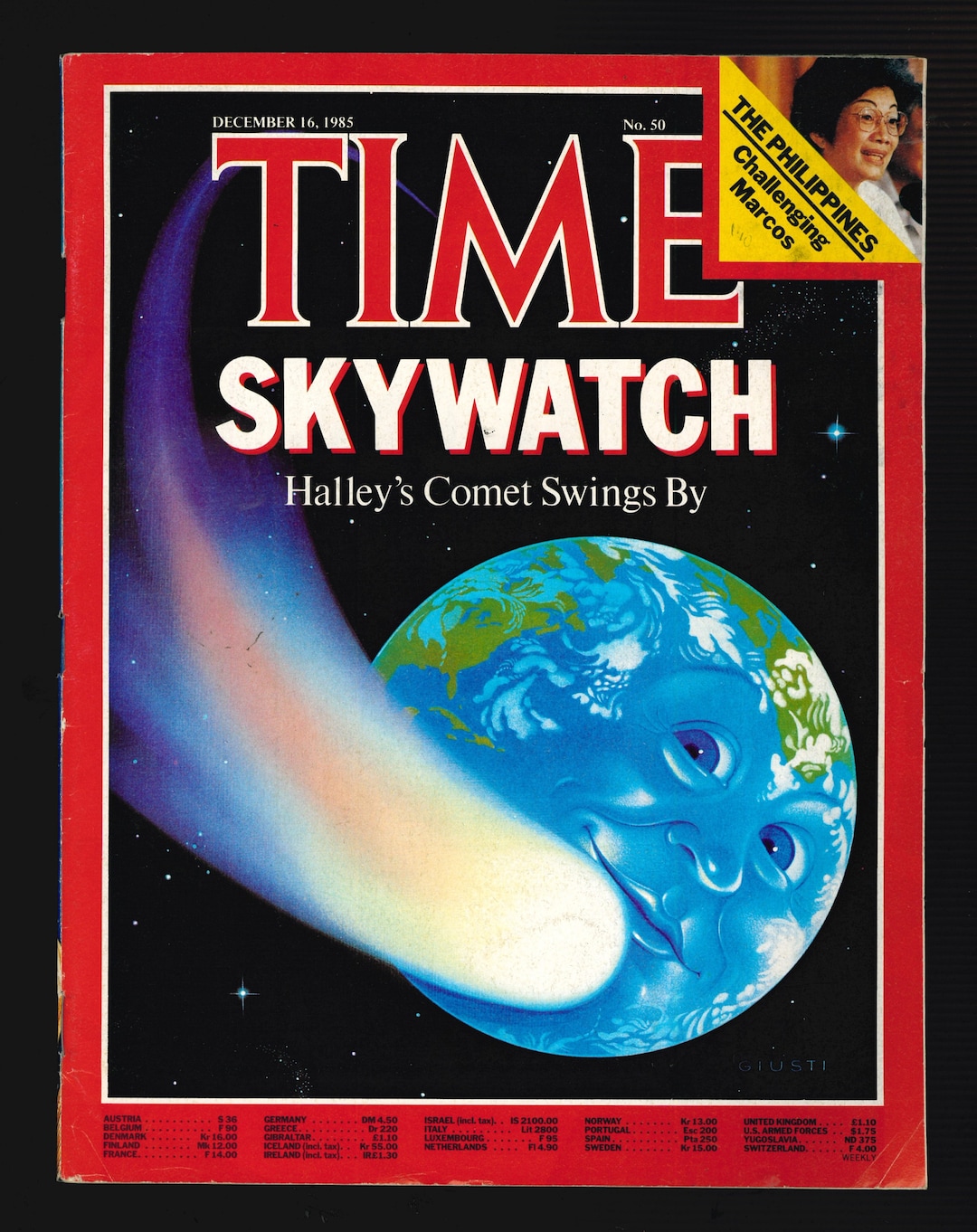 TIME EUROPE DEC 16 1985 Vintage Magazine Skywatch - Etsy
