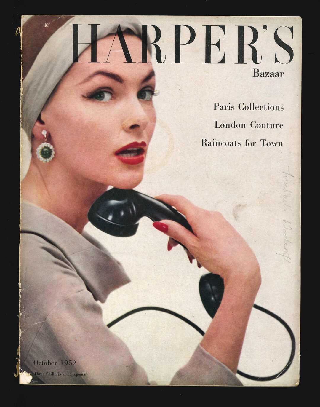 Harper's Bazaar UK Oct 1952 Original Vintage Rare Retro Fashion ...