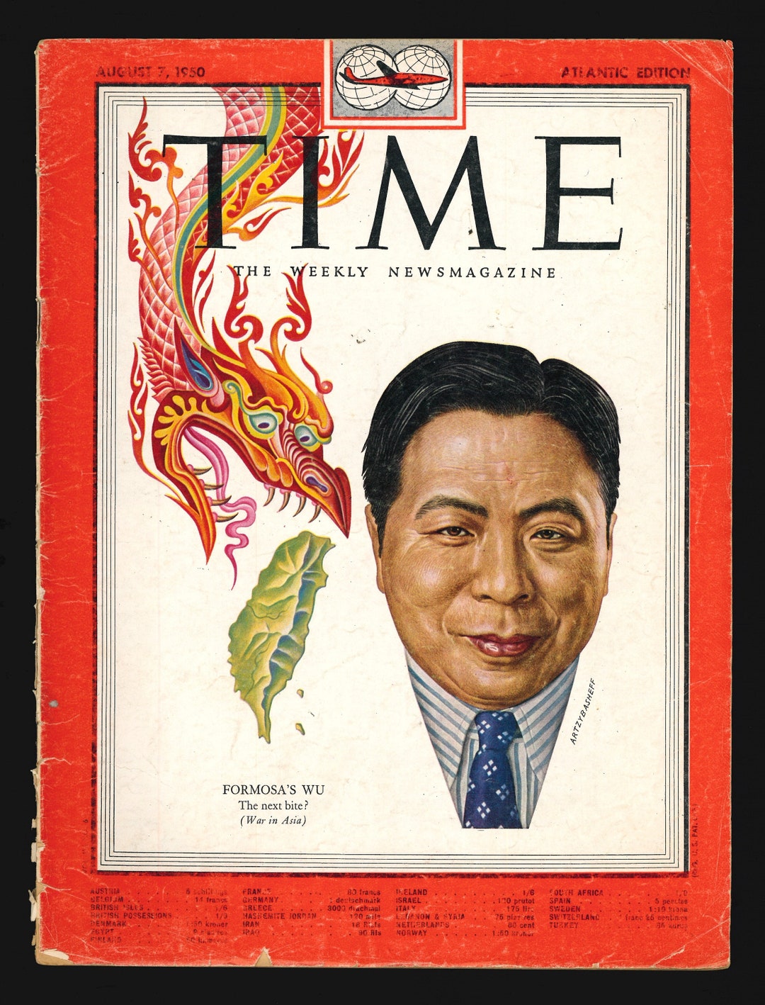 Time Magazine August 7 1950 Formosa's Wu Cover - Etsy