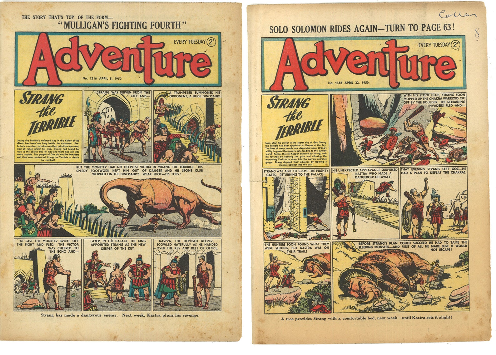 Adventure British Weekly Boys Comics Lot X14 Copies 1950 Gift - Etsy