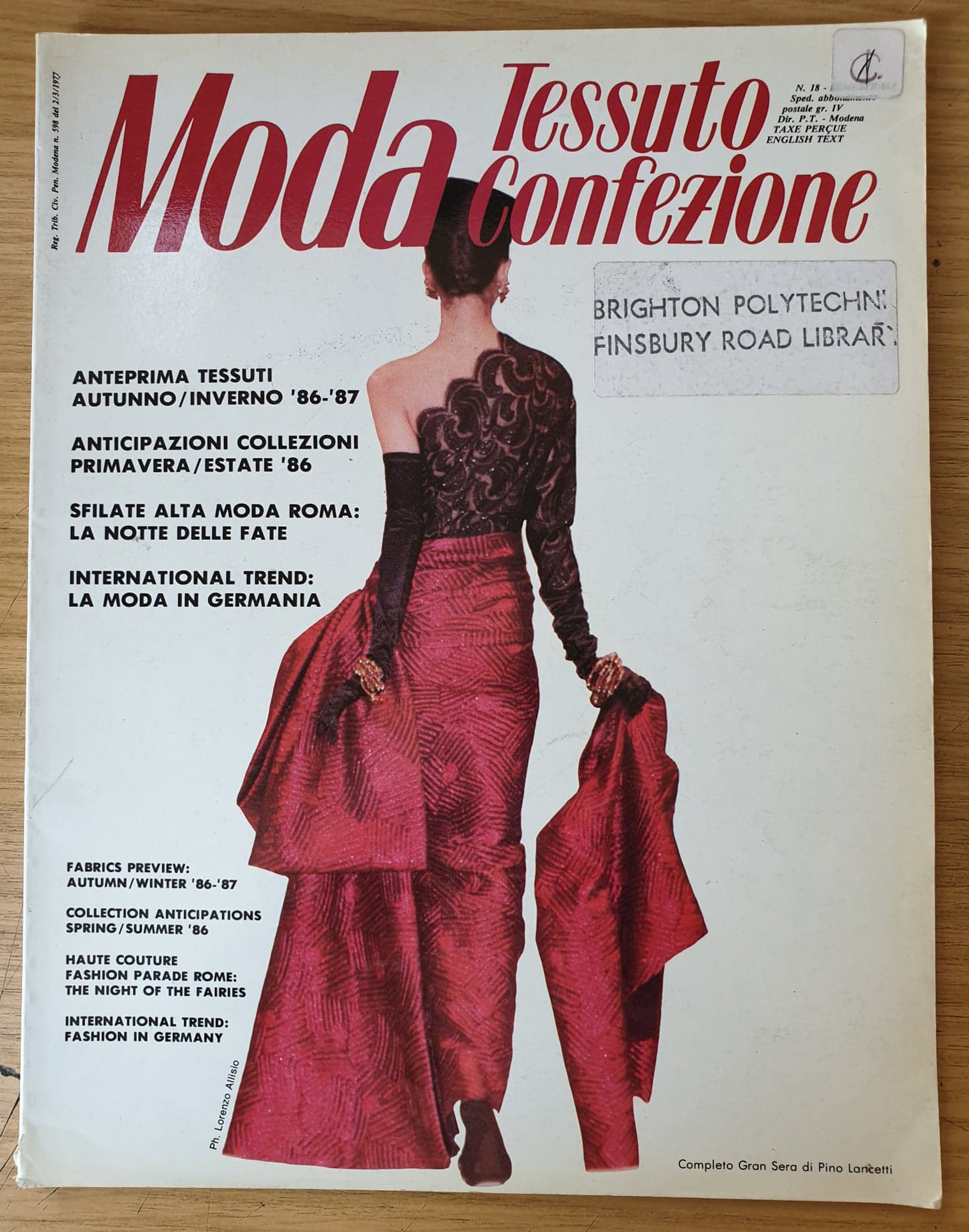Moda Tessuto / Confezione no 18 Sept 1985 Italia Original Vintage ...