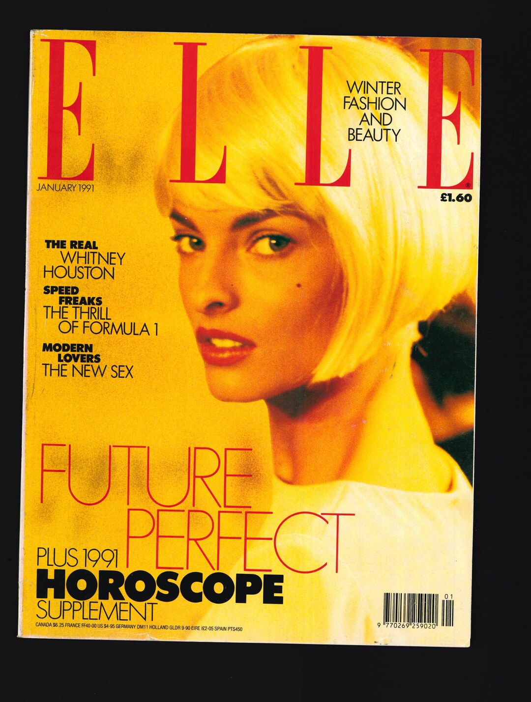 Elle UK Jan 1991 Original Vintage Fashion Magazine Gift Birthday ...