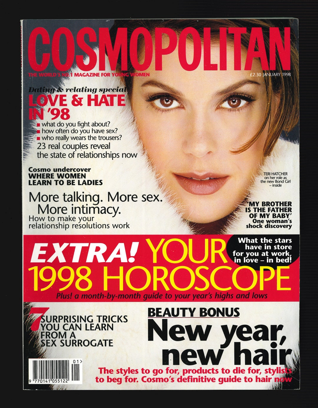 Cosmopolitan Magazine UK Jan 1998 TERI HATCHER Almudena Fernandez Satya Moni - Etsy