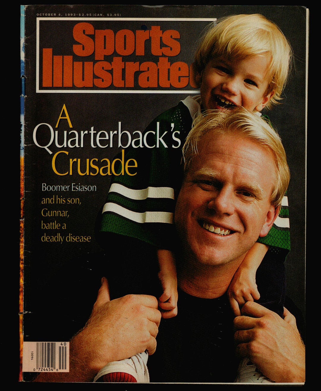 Sports Illustrated Oct 4 1993 Boomer Esiason and His Son, Gunnar - Etsy