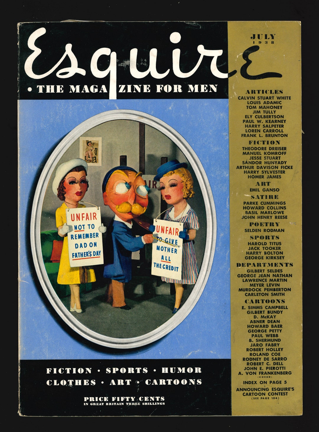 Esquire July 1938 Original Vintage Fashion Magazine Calvin Stuart White ...