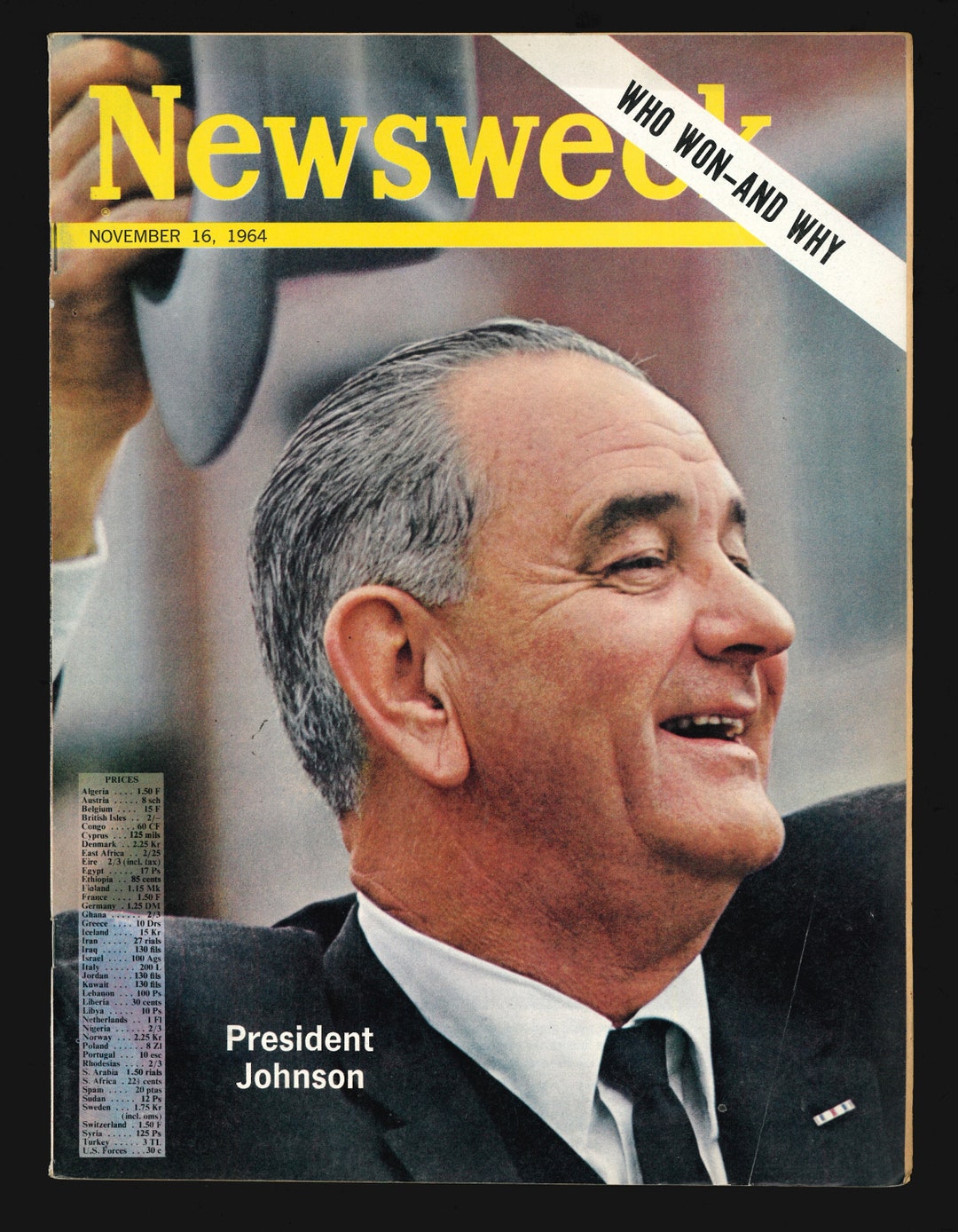 Newsweek Nov 16 1964 Original Vintage Magazine President Lyndon Johnson ...