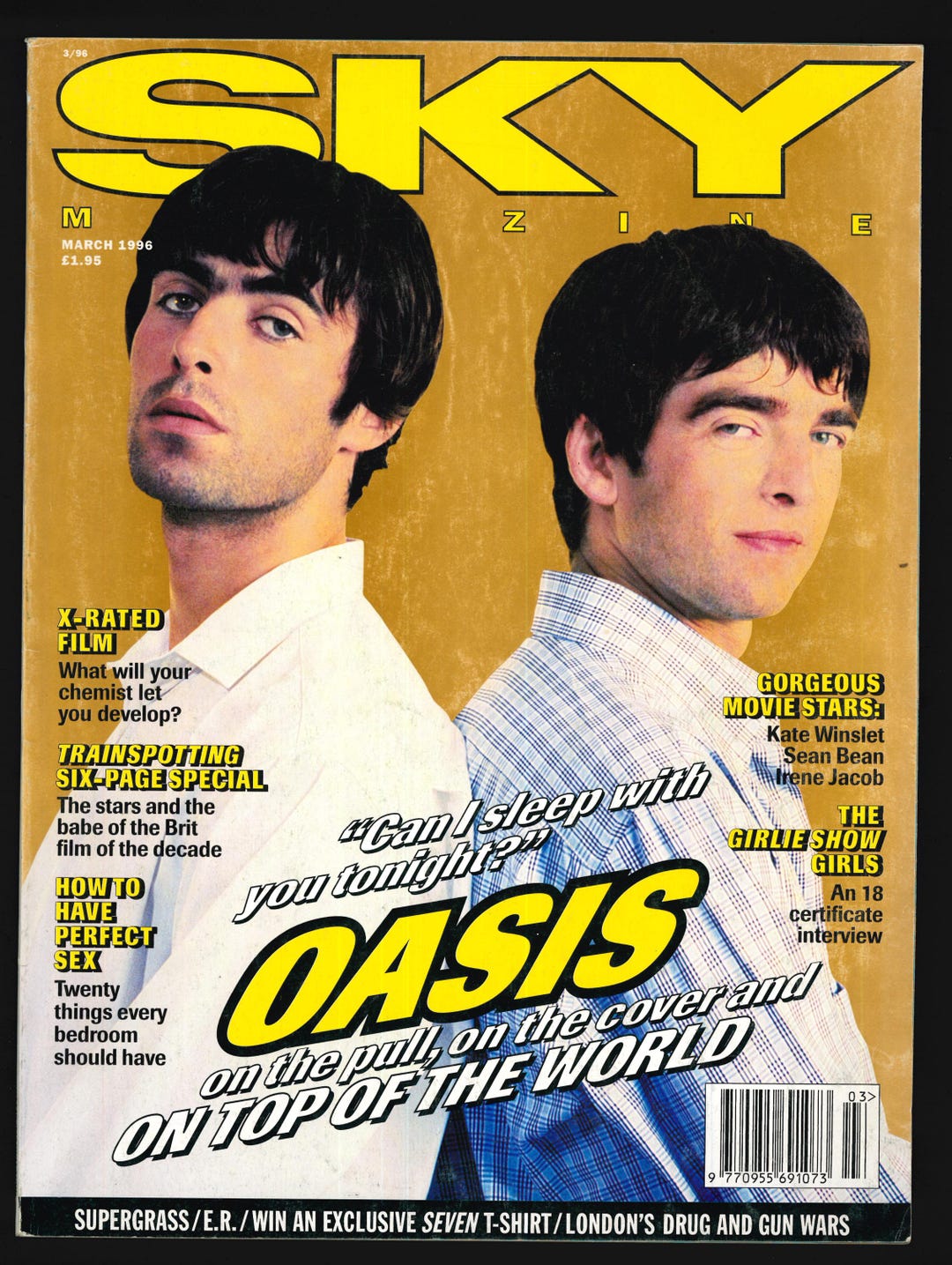 Sky March 1996 British Original Vintage Magazine Cover: Oasis - Etsy