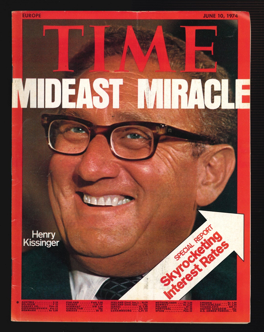 TIME JUNE 10 1974 Vintage Magazine Henry Kissinger 50th - Etsy