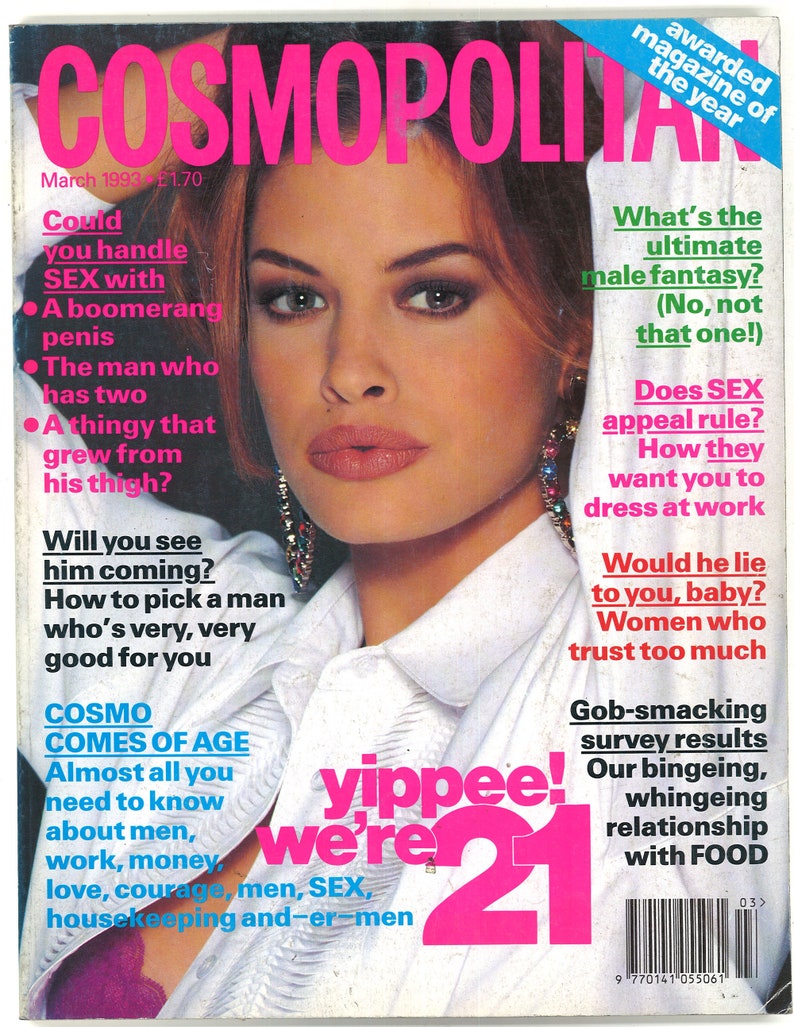 Cosmopolitan UK March 1993 British Original Vintage Fashion Magazine ...