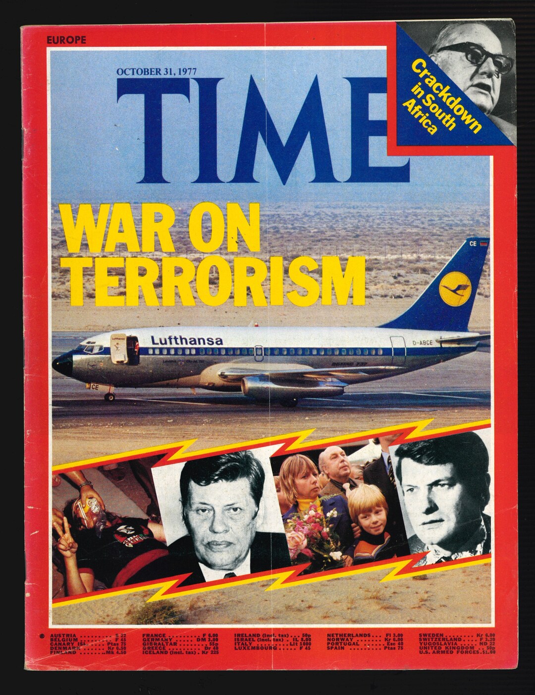 TIME EUROPE OCT 31 1977 Vintage Magazine War on Terrorism - Etsy