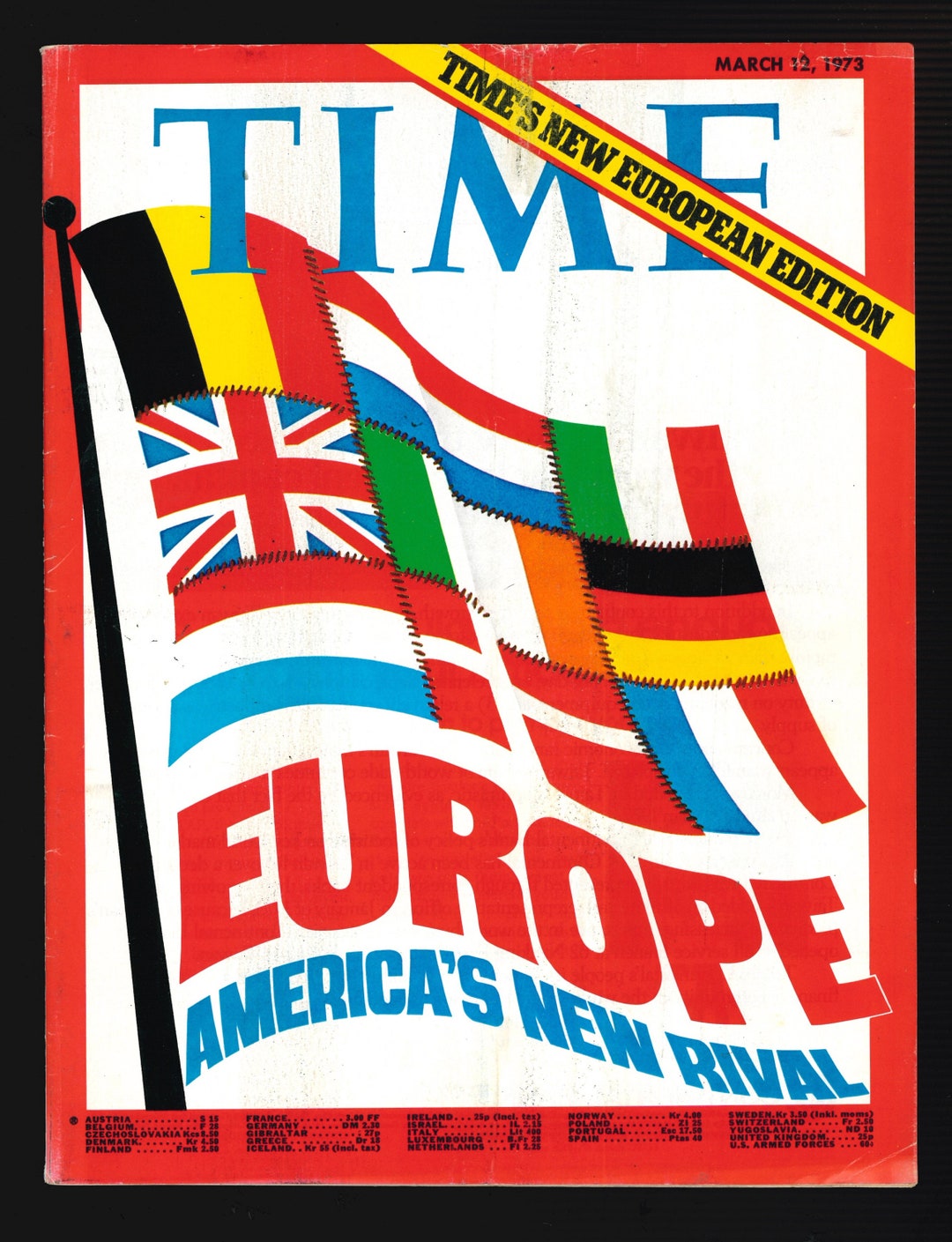TIME MAR 12 1973 Vintage Magazine Europe America's New Rival - Etsy