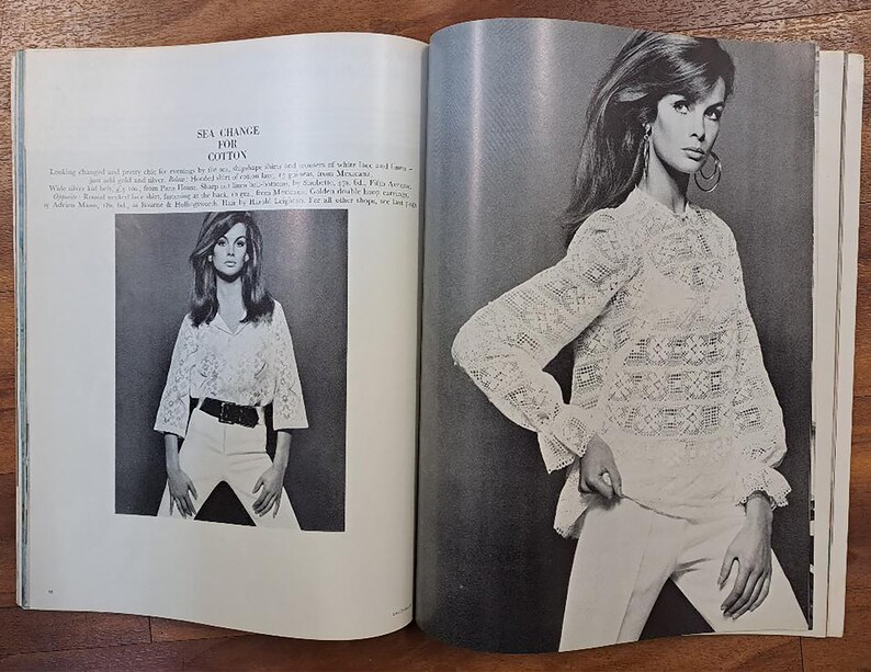 Vogue UK July 1966 Original Vintage Fashion Magazine Cover: Jean ...