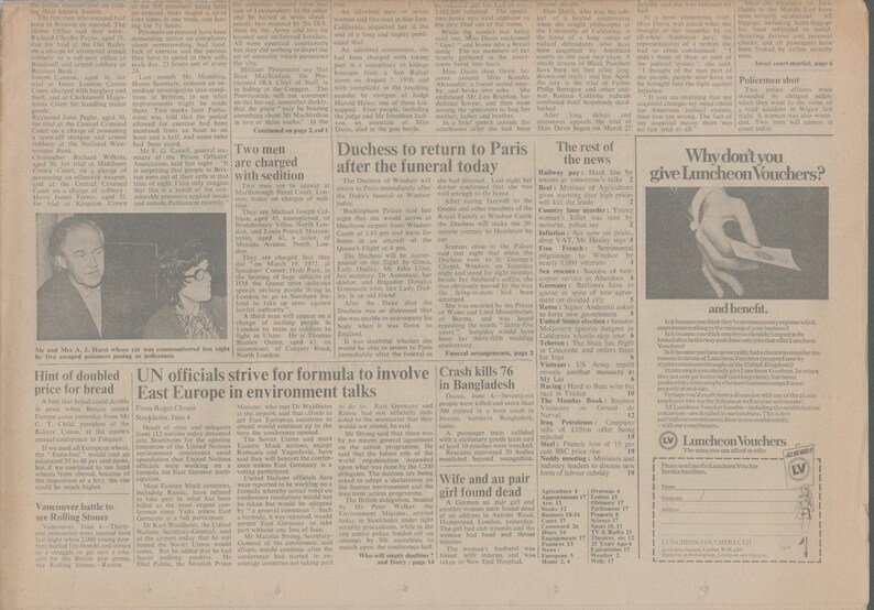 Sunday Times June 5 1972 Original Rare Vintage Newspaper 50th - Etsy