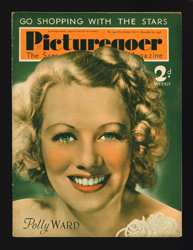 Picturegoer Film Movie Cinema Hollywood Dec 1938 Original Vintage ...
