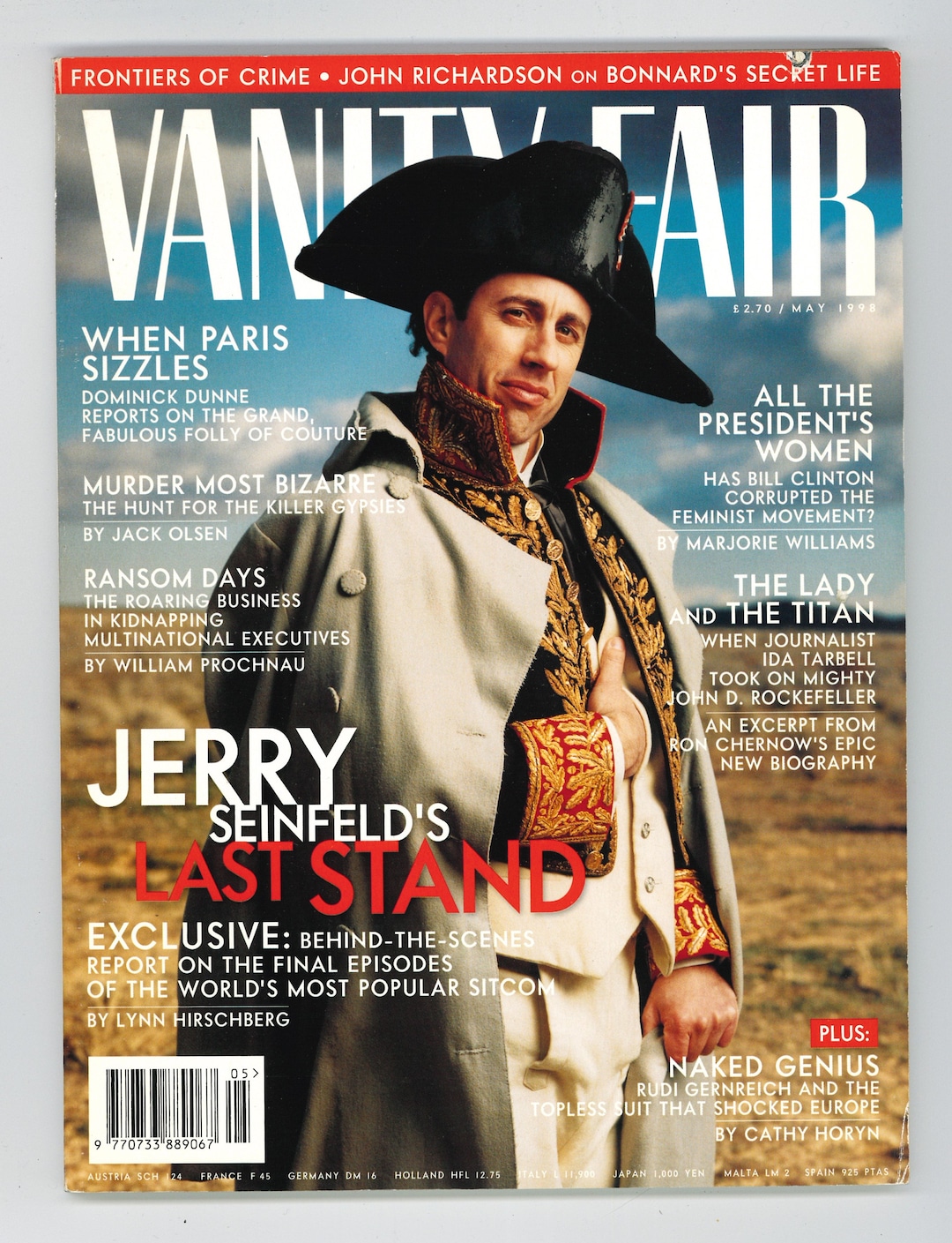 Vanity Fair US May 1998 Jerry Seinfeld Cover - Etsy