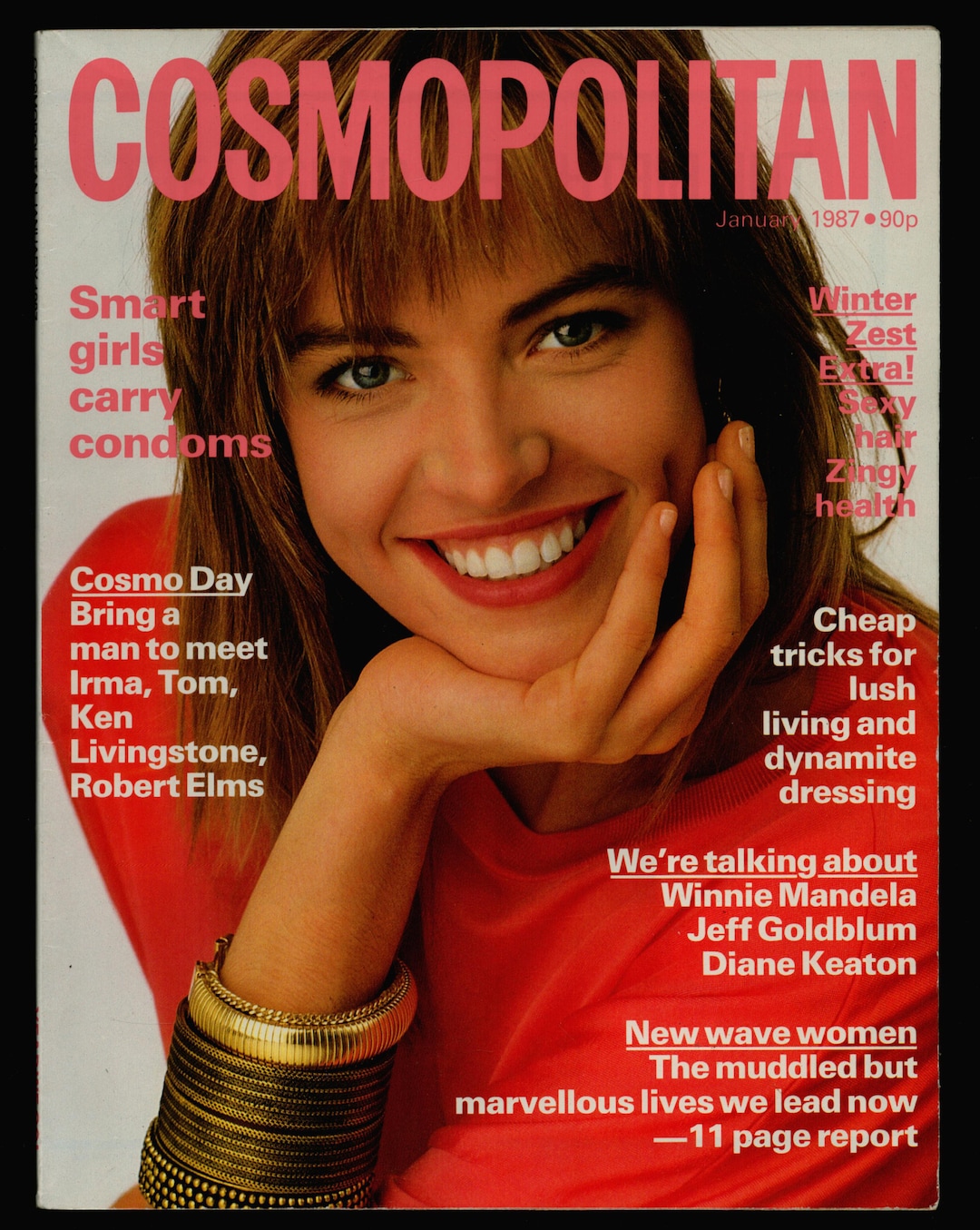 Cosmopolitan UK Jan 1987 British Original Vintage Fashion Magazine Lora ...