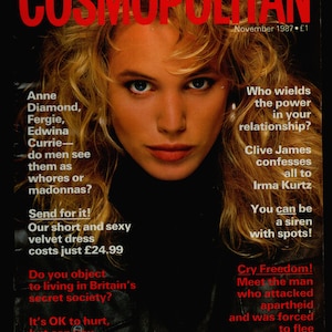 Cosmopolitan UK Nov 1987 British Original Vintage Fashion Magazine Jo ...