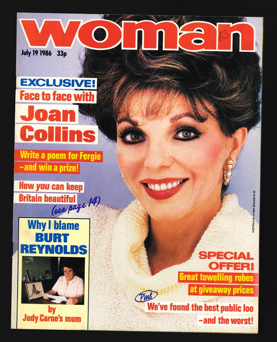 Woman July 19 1986 Vintage Magazine Fashion Beauty Cooking Joan Collins ...