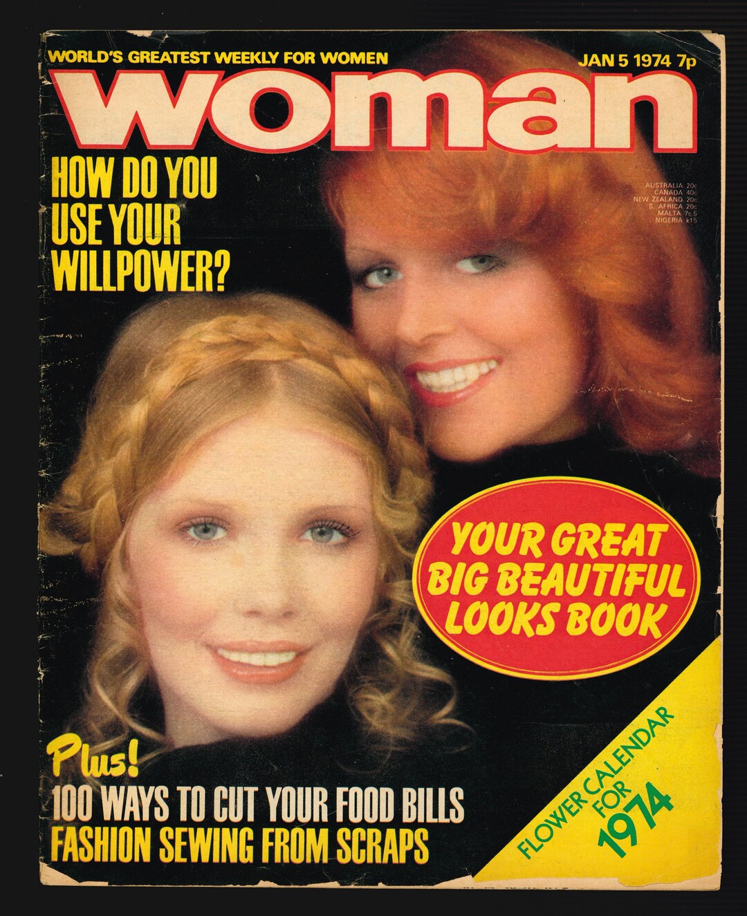 Woman Jan 5 1974 Vintage Magazine Fashion Beauty Cooking 50th - Etsy