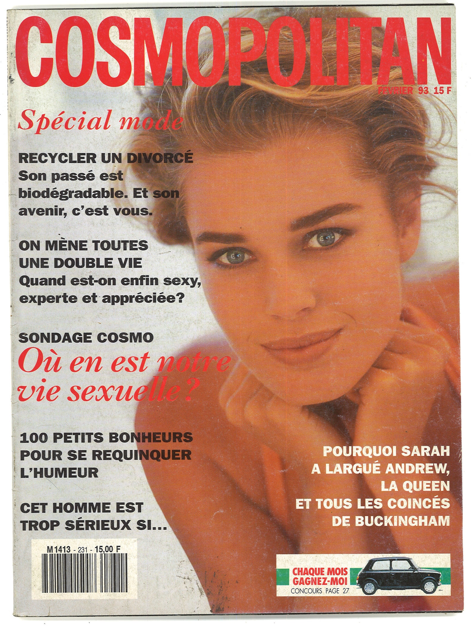 Cosmopolitan French Feb 1993 Foreign Original Vintage Rare Retro ...