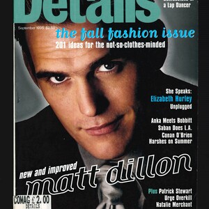 Details 1995 Back Issues Original Magazine Stephen Dorff Matt Dillon ...