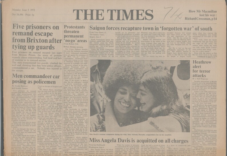 Sunday Times June 5 1972 Original Rare Vintage Newspaper 50th - Etsy