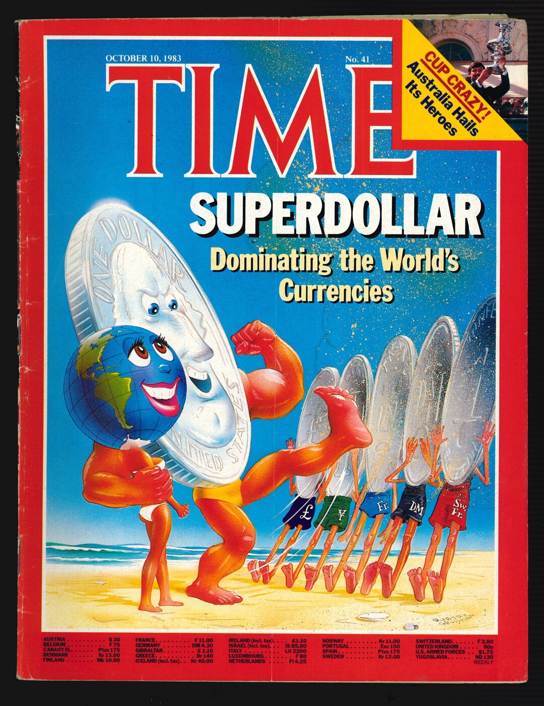 TIME EUROPE OCT 10 1983 Vintage Magazine Superdollar - Etsy