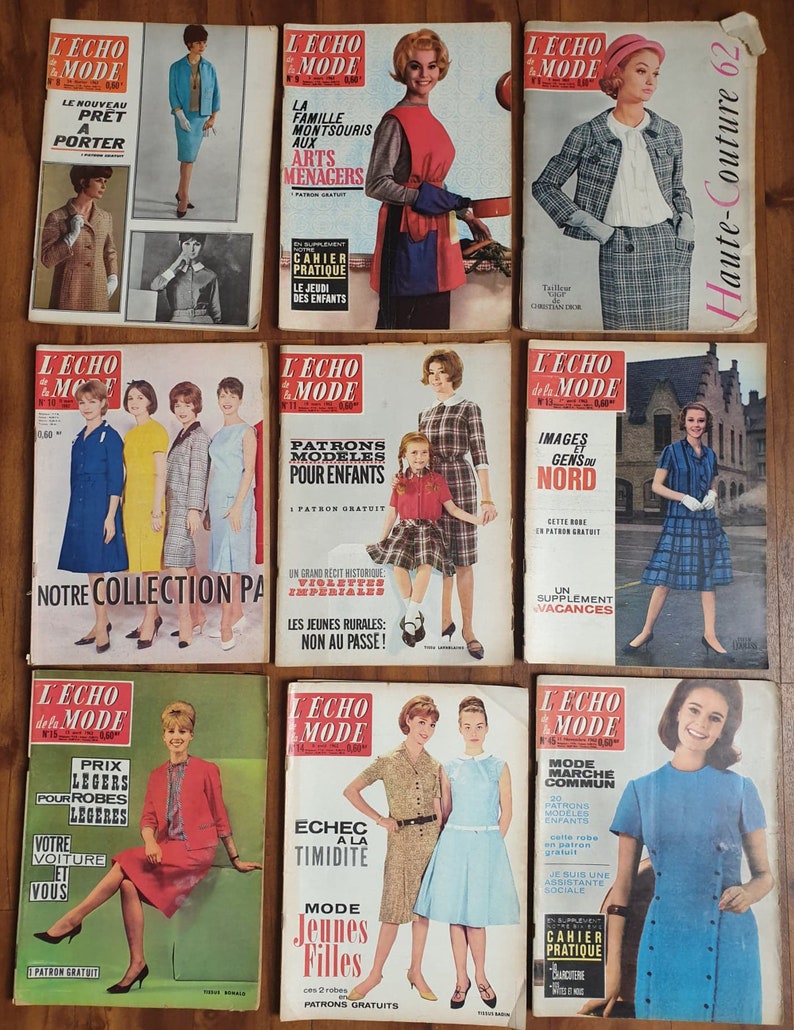 L'echo De La Mode 1962-1963 Lot of 18 Paris France Foreign - Etsy