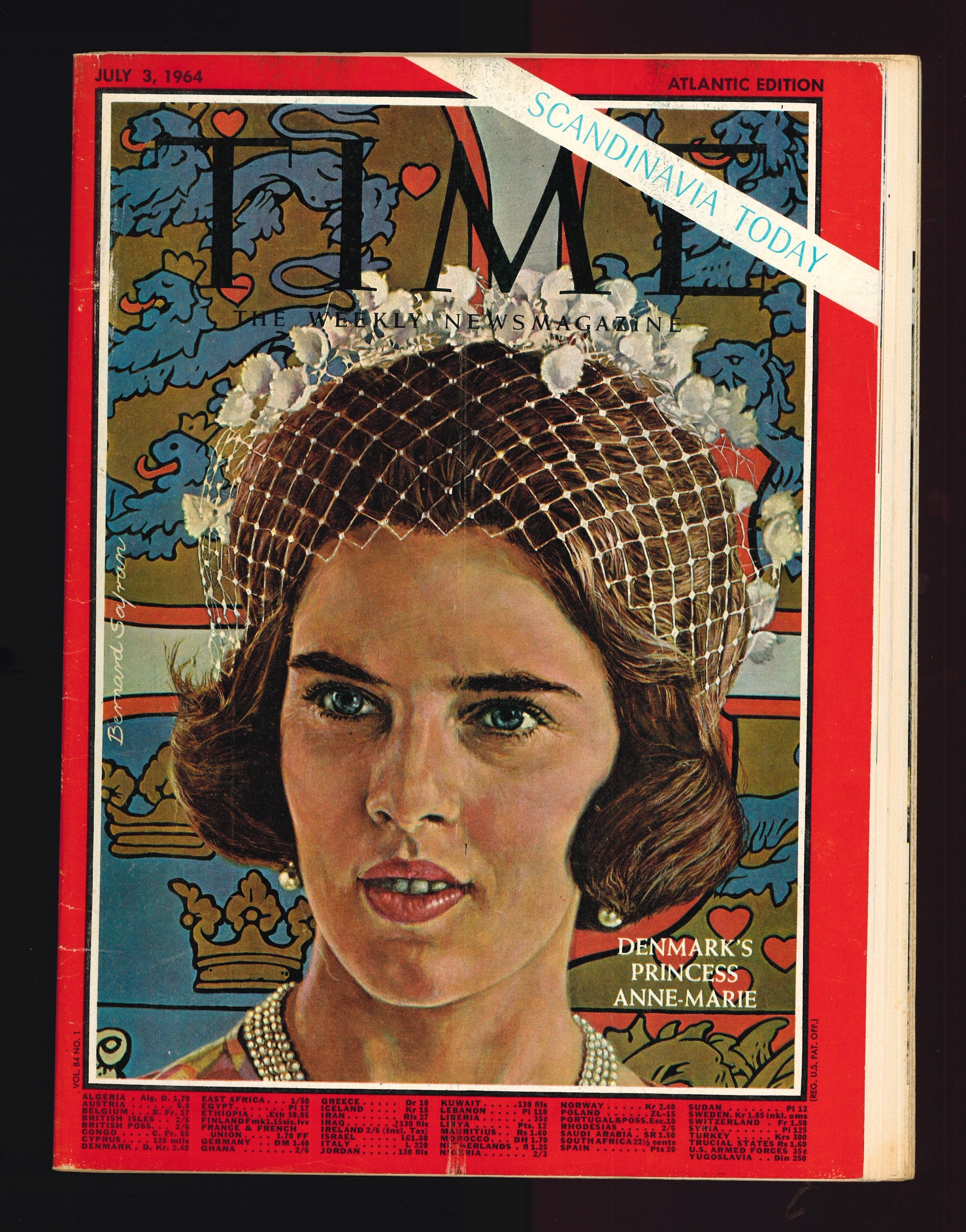 Time Atlantic Edition July 3 1964 Princess Anne-marie Denmark 60th - Etsy